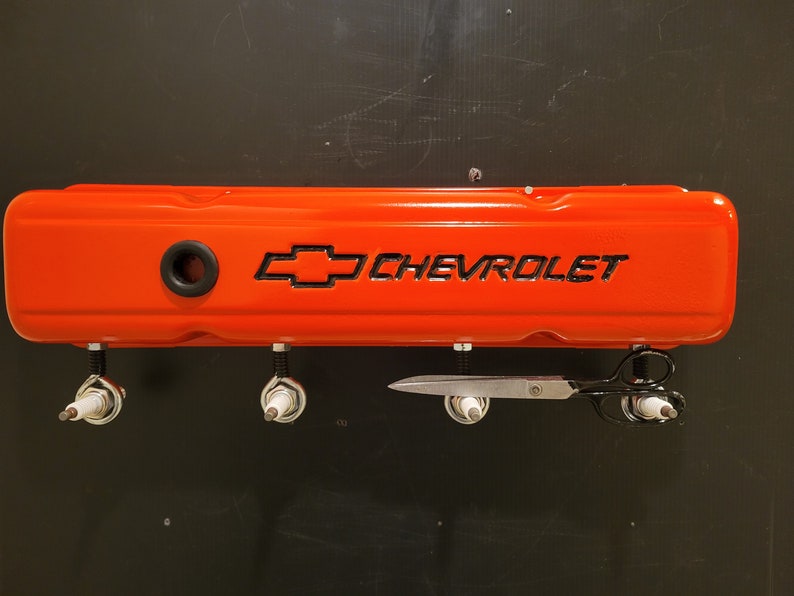 Vintage Chevrolet Script Valve Cover Rack | Repurposed Auto Part Man ...