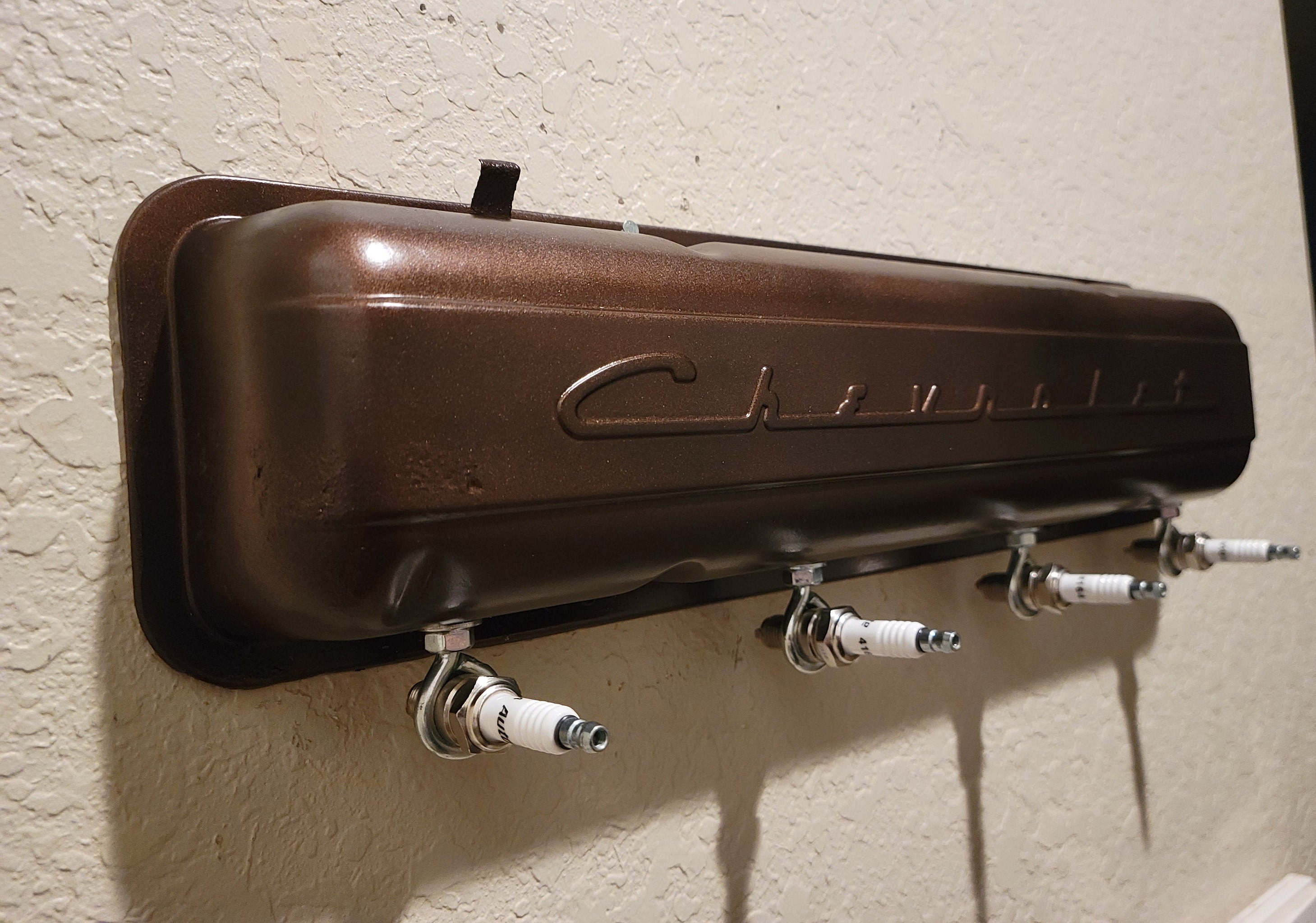 Reused Old School Rustic Chevy Script Valve Cover Man Cave Rack - Etsy