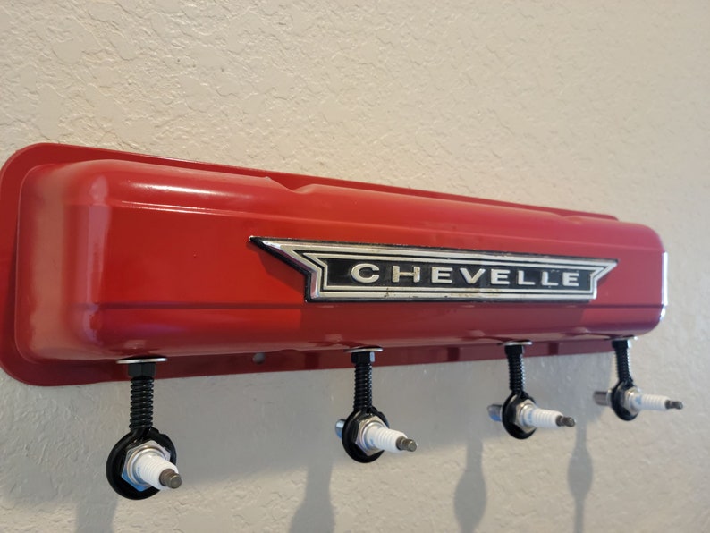 Retro Repurposed Chevrolet Chevelle Valve Cover Spark Plug Rack Man ...