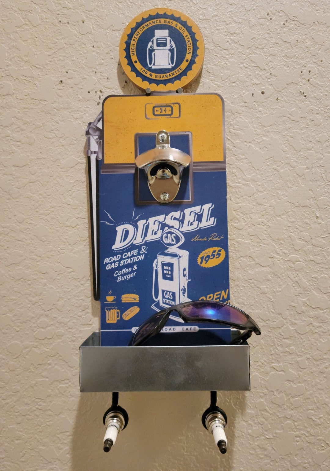 Classic Gas Station Sign,bottle Opener, Man Cave, Wall Hanger ...