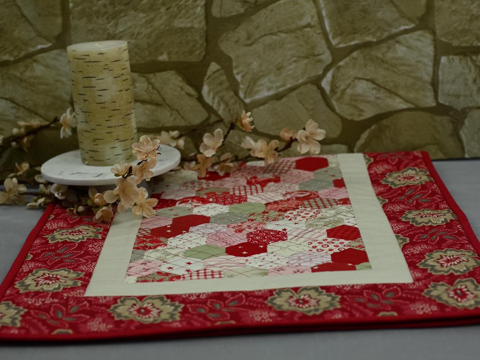 Table Runner. English Paper Pieced Table Topper. Home Decor Table ...