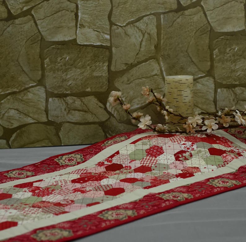 Table Runner. English Paper Pieced Table Topper. Home Decor Table ...