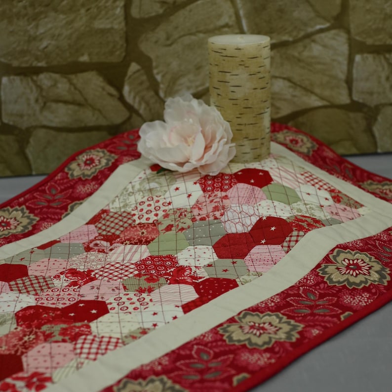 Table Runner. English Paper Pieced Table Topper. Home Decor Table ...