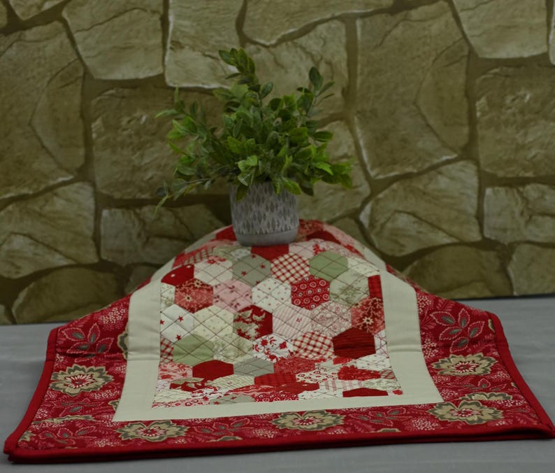 Table Runner. English Paper Pieced Table Topper. Home Decor Table ...