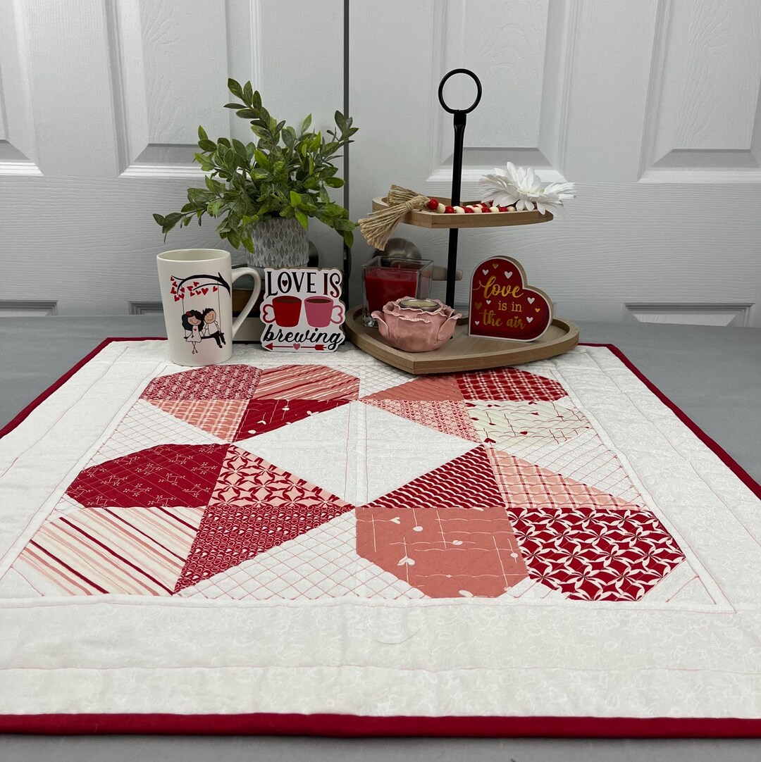 Table Topper. Square Topper. Home Decor. Table Decor. Fabric, Quilted ...