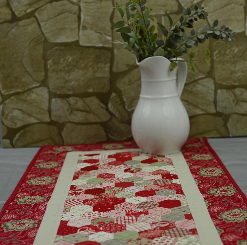 Table Runner. English Paper Pieced Table Topper. Home Decor Table ...