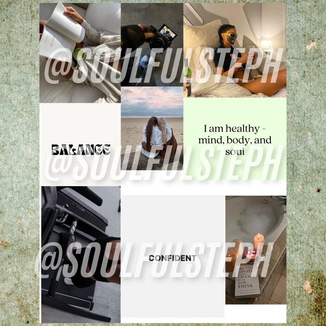 2025 Vision Board Printables- 5 Pages Quotes Self Care Fitness Health ...
