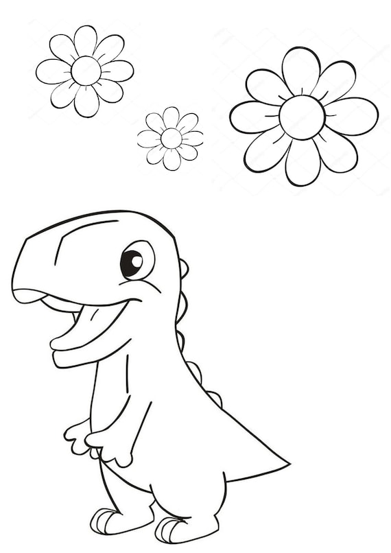 Simple Dinosaur Coloring Pages For Kids