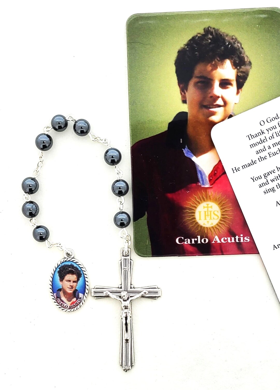 Chaplet of Blessed Carlo Acutis With Laminated Prayer Card - Etsy UK
