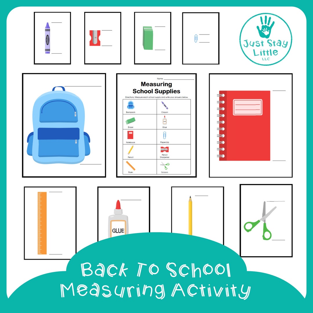 School Supply Measuring Activity for Back to School - Etsy