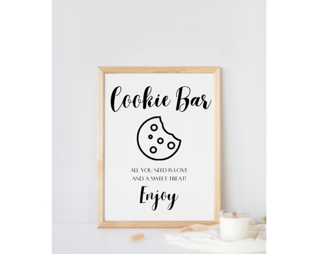 Cookie Bar Sign, Wedding Decor, Wedding Signs, Party Signs, Printable ...