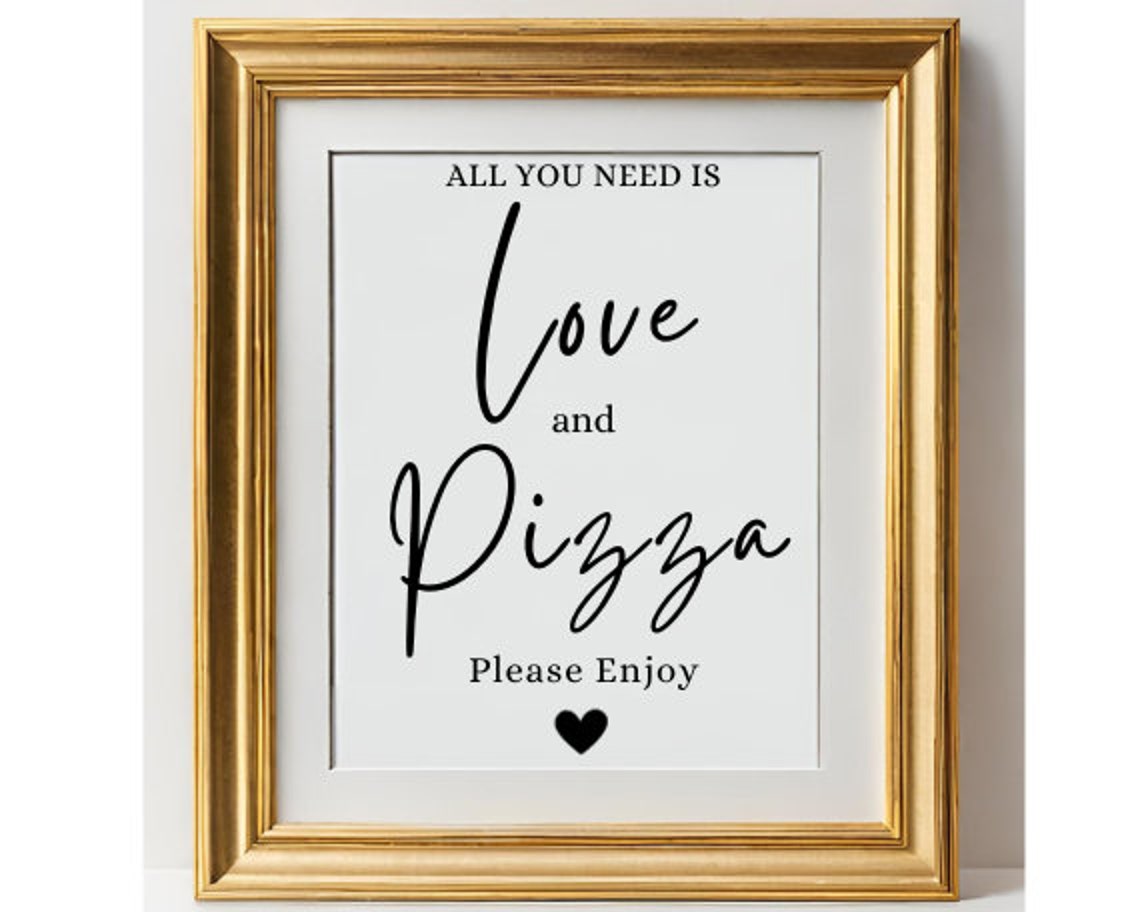 Pizza Bar Wedding Sign, Printable Pizza and Love Bar Wedding Sign ...