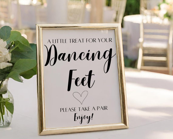 Printable and Digital Wedding Signs for Dancing Feet, Flip Flop Basket ...