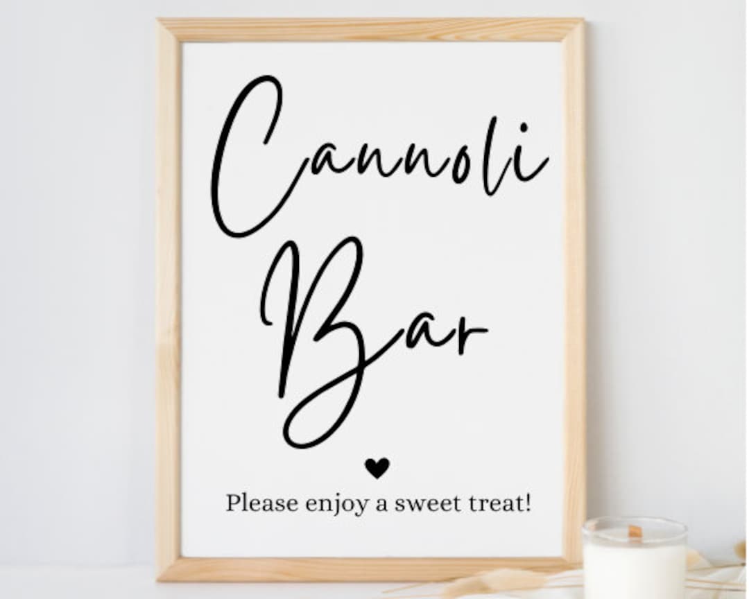 Cannoli Bar Wedding Party Sign, Dessert Table Sign, Cannoli Dessert for ...