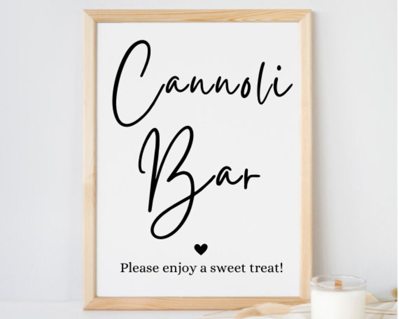 Cannoli Bar Wedding Party Sign, Dessert Table Sign, Cannoli Dessert for ...