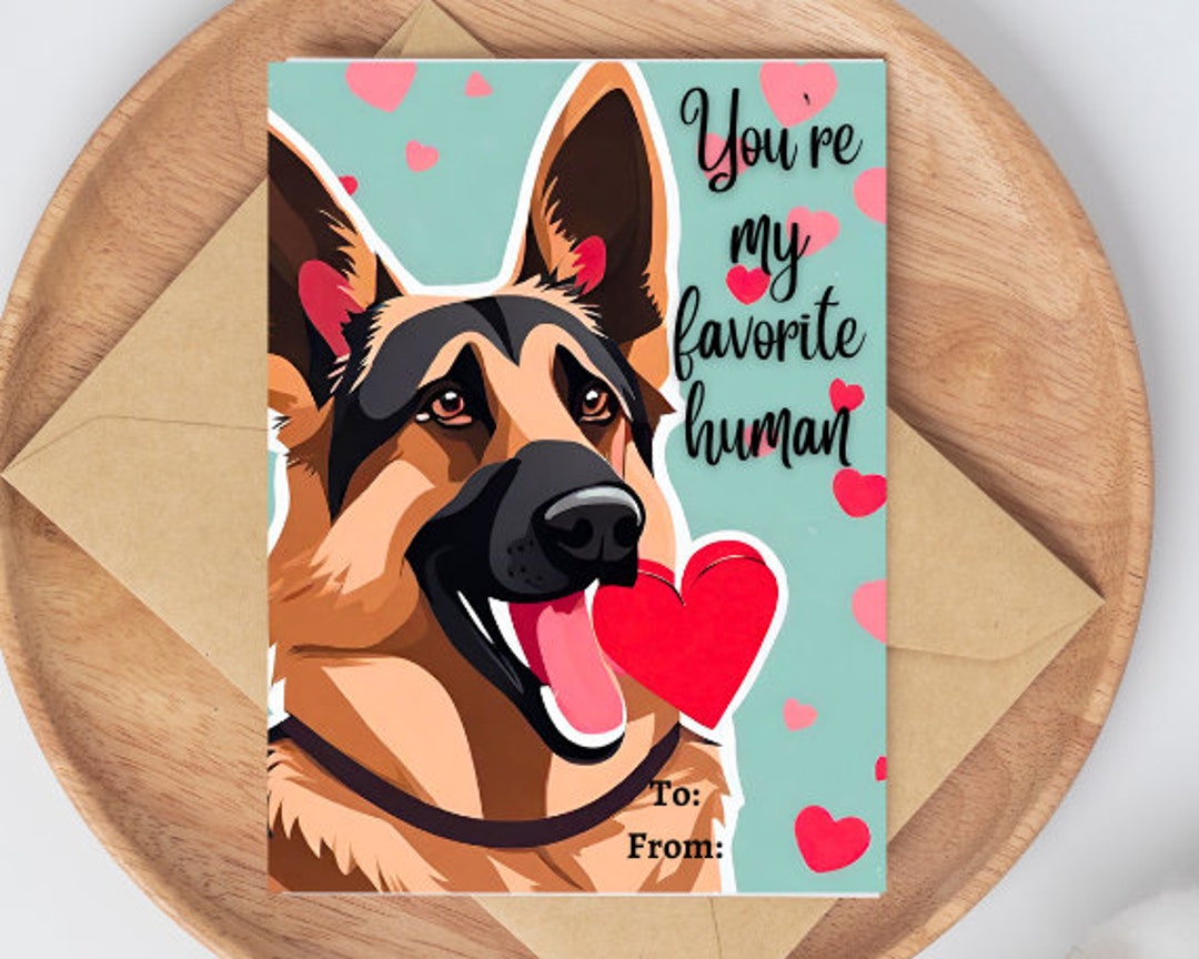 PRINTABLE Dog Valentines Day Card, Funny Dog Printable Valentines Day ...