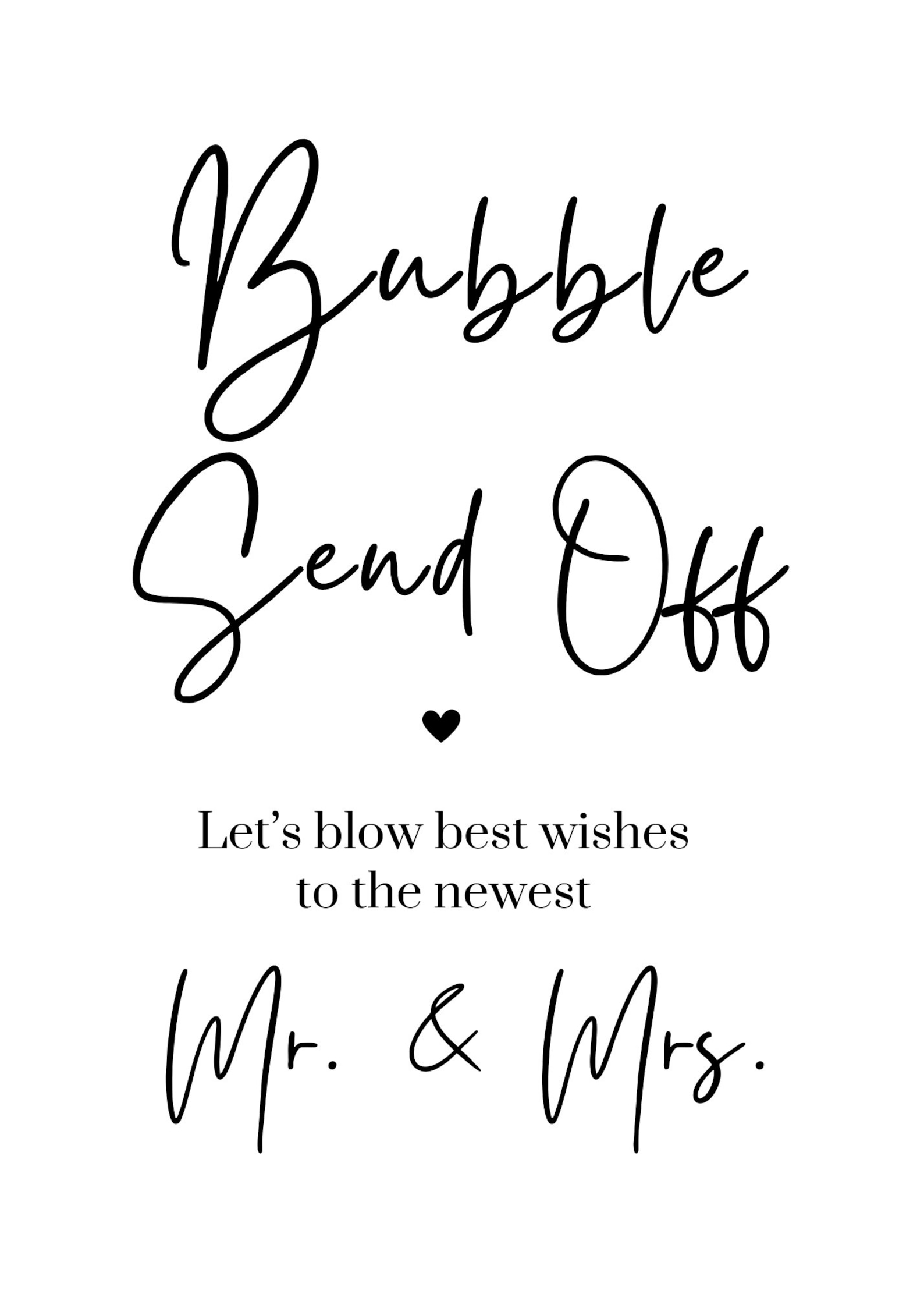 Bubble Send off Wedding Sign Printable (digital Download) - Etsy