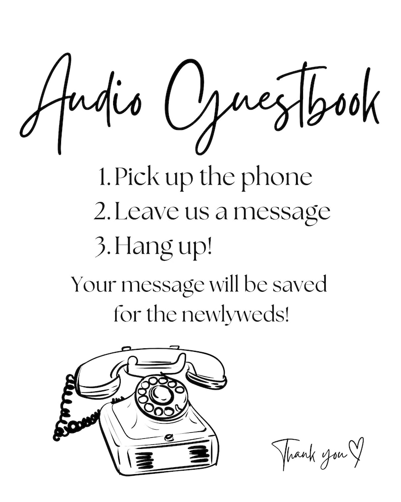 Audio Guestbook Sign | Wedding Reception Printable (PDF Download) - Etsy