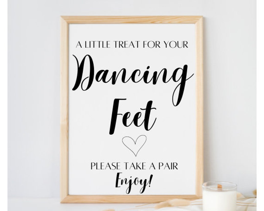 Printable and Digital Wedding Signs for Dancing Feet, Flip Flop Basket ...