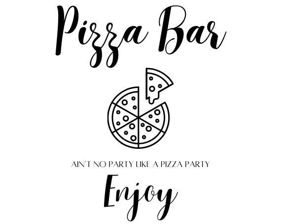 Pizza Bar Sign, Pizza Party, Wedding Decor, Printable Sign, Wedding ...