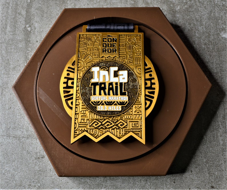 The Conqueror Virtual Challenge Finisher Medal Display Holder | Etsy ...