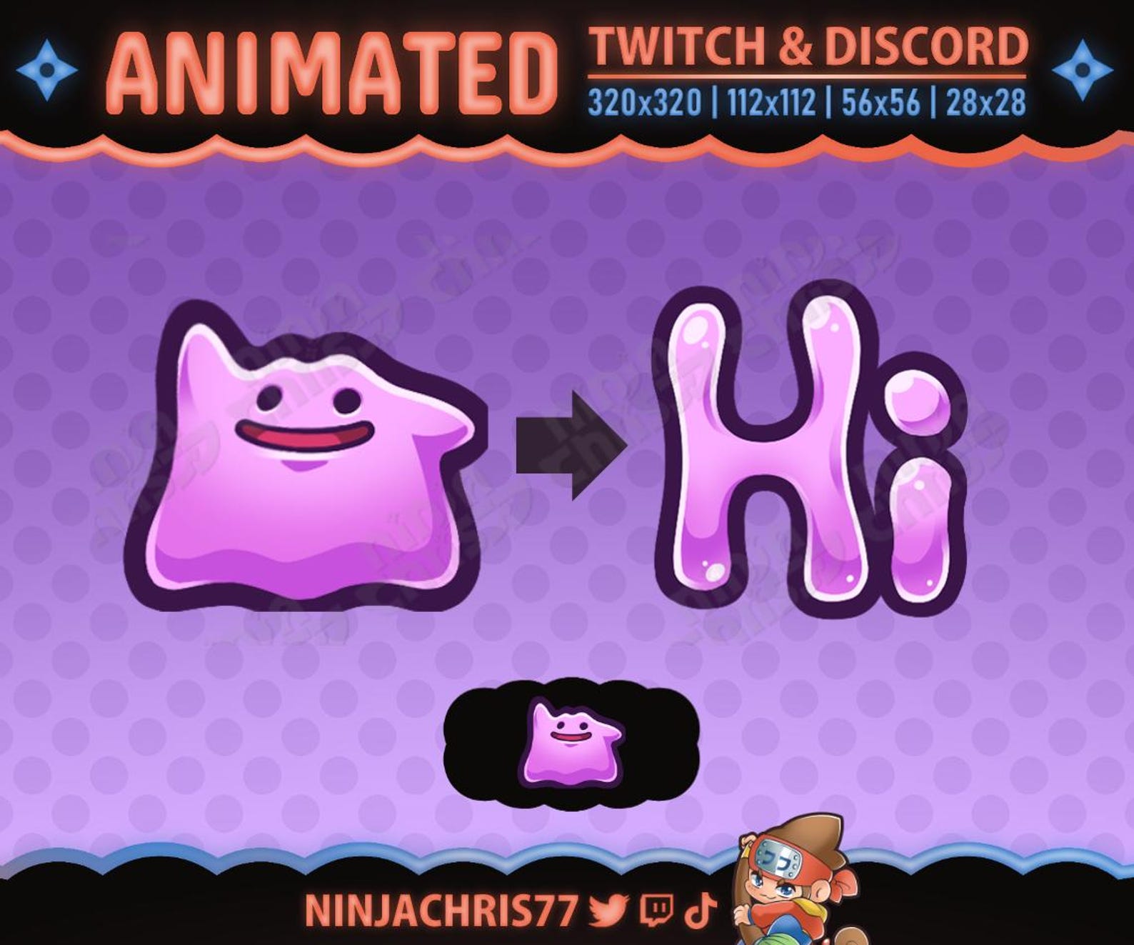Ditto Hi | Animated Emote for Twitch & Discord - Etsy