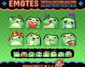 Froggy Emote Set #1 | 8 Emotes for Twitch, Youtube, Kick & Discord - Etsy