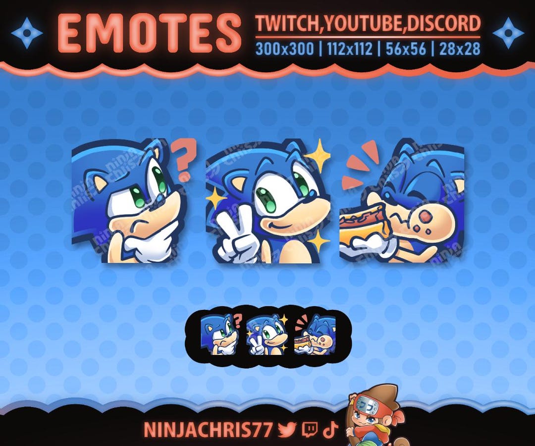 Sonic Emote Set | Emotes for Twitch, Youtube, Kick & Discord - Etsy
