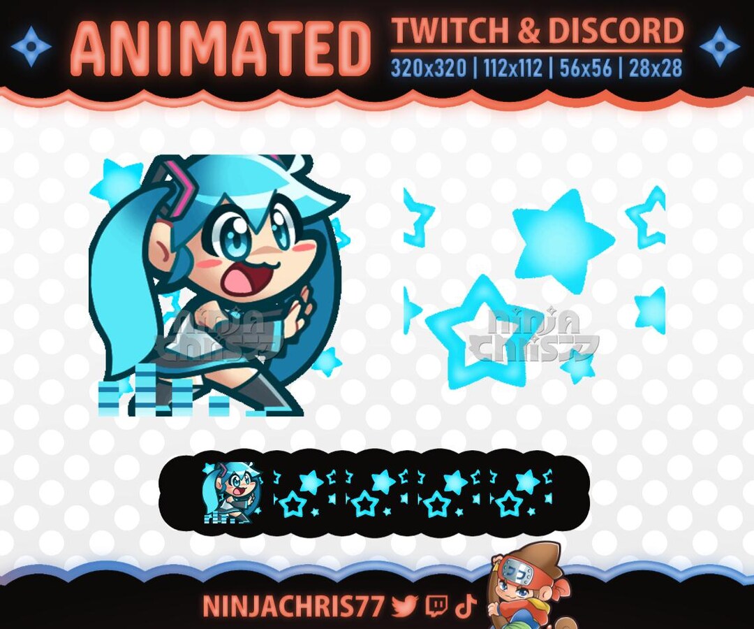 Miku Miku Beam | Animated Combo Emotes for Twitch & Discord - Etsy