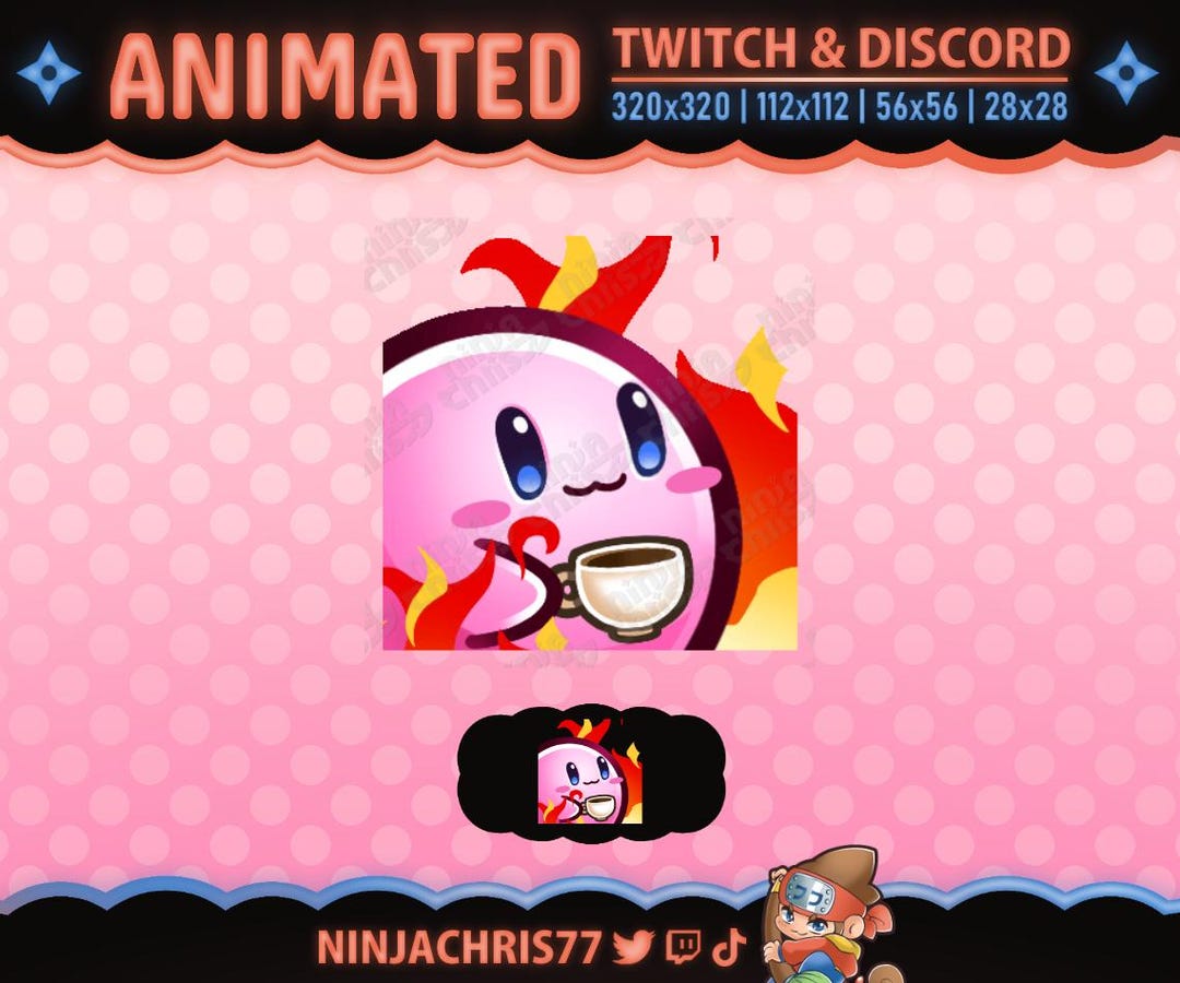 Kirby This is Fine | Animated Emote for Twitch & Discord - Etsy