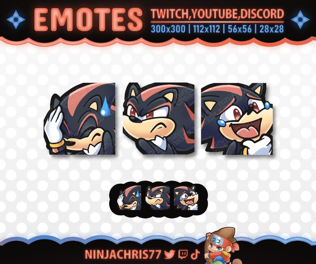 Shadow Emote Set | Sonic Emotes for Twitch, Youtube, Kick & Discord - Etsy