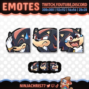 Shadow Emote Set | Sonic Emotes for Twitch, Youtube, Kick & Discord - Etsy