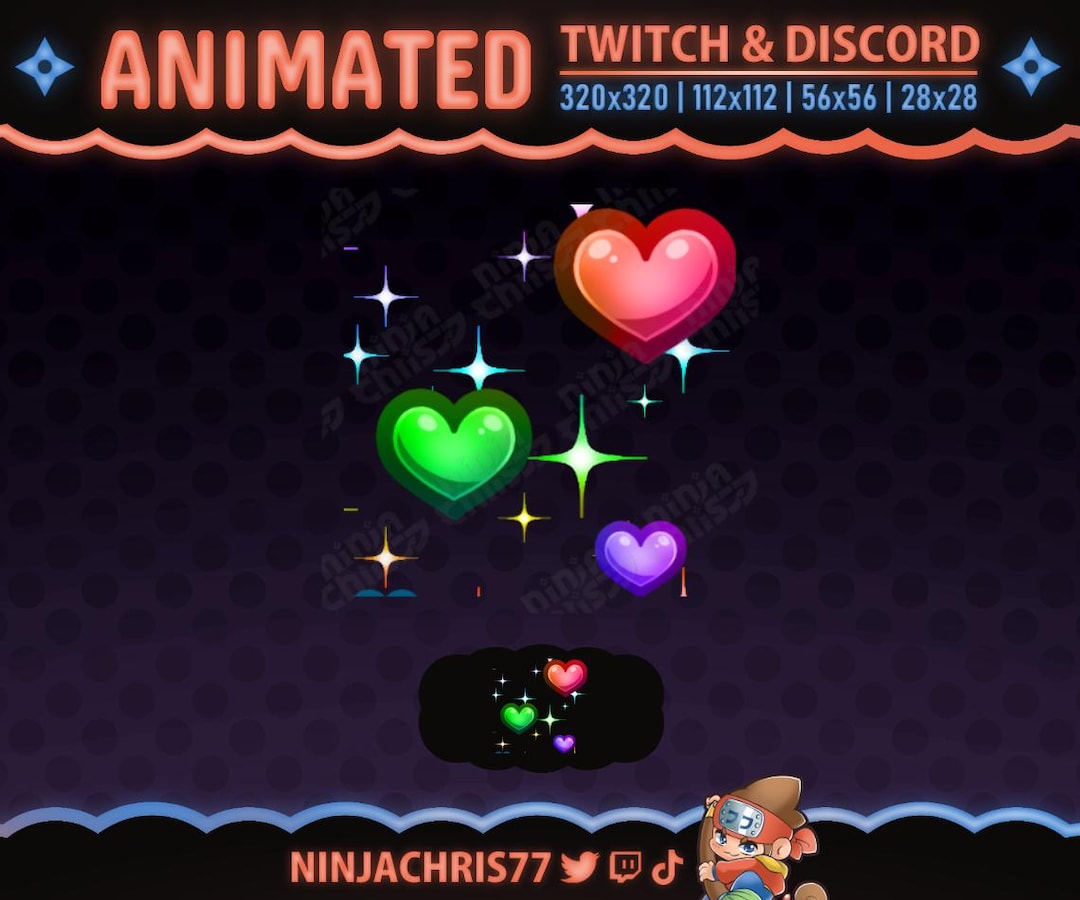 Rainbow Hearts | Animated Emote for Twitch & Discord - Etsy UK