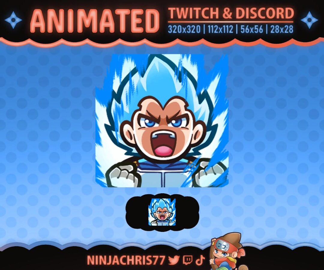 SSJ Blue Vegeta | Animated Emote for Twitch & Discord - Etsy