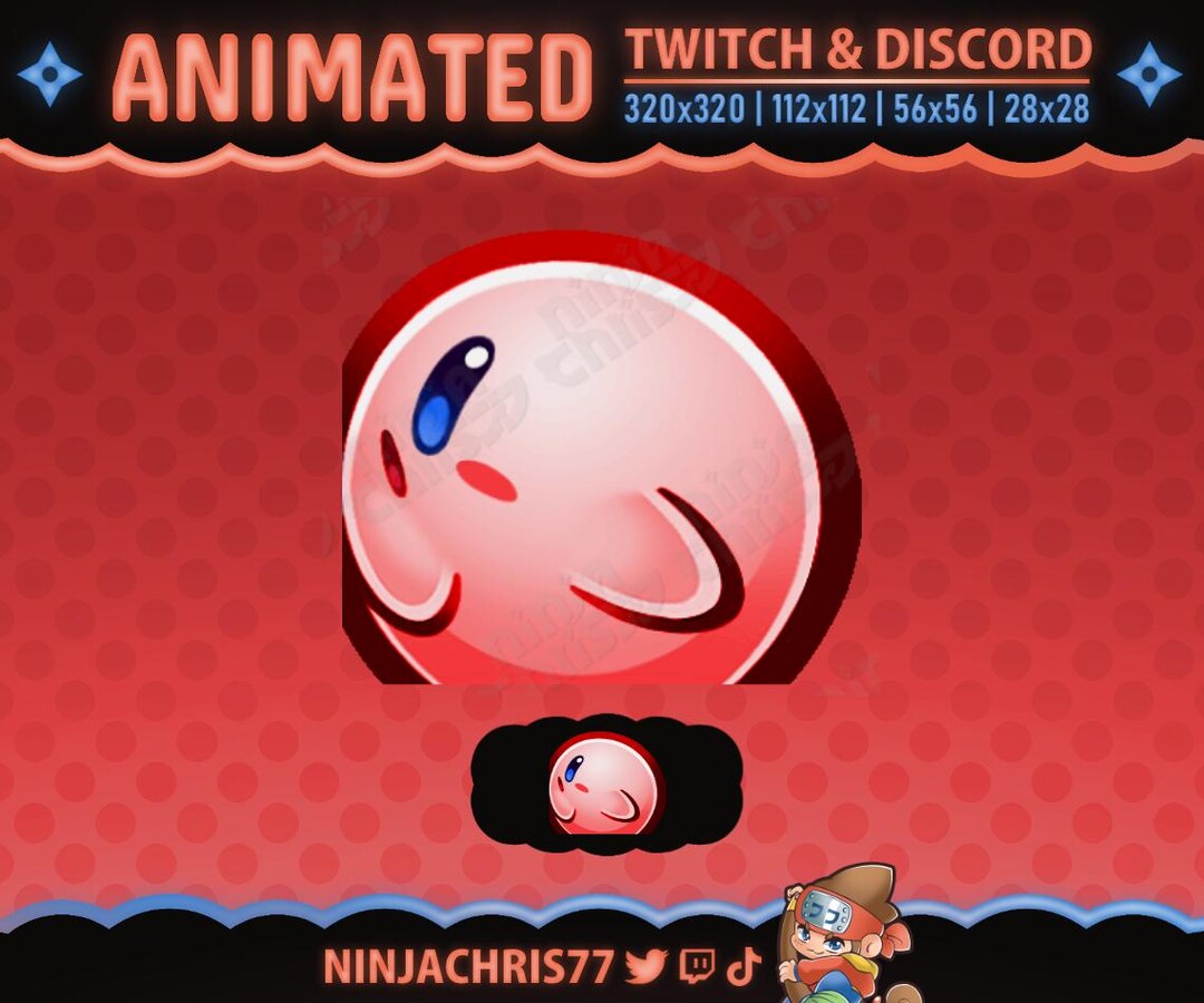 Red Kirby Modcheck | Animated Emote for Twitch & Discord - Etsy