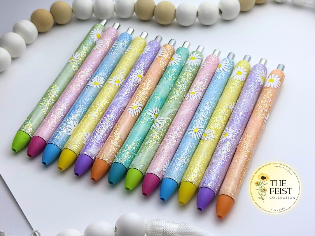 Daisy Glitter Pen, Milky Way Pastel Glitter Pen, Spring Inspired Gift ...