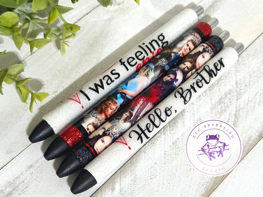 Vampire Diaries Glitter Pen Mystic Falls Damon and Stefan - Etsy
