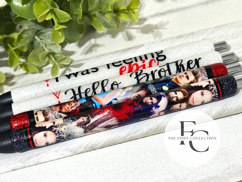Vampire Diaries Glitter Pen Mystic Falls Damon and Stefan - Etsy