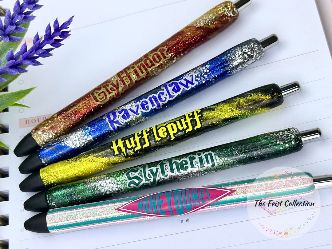 HP Wizard Glitter Pens, Book Inspired Gift, Glitter Gel Pens, Custom ...