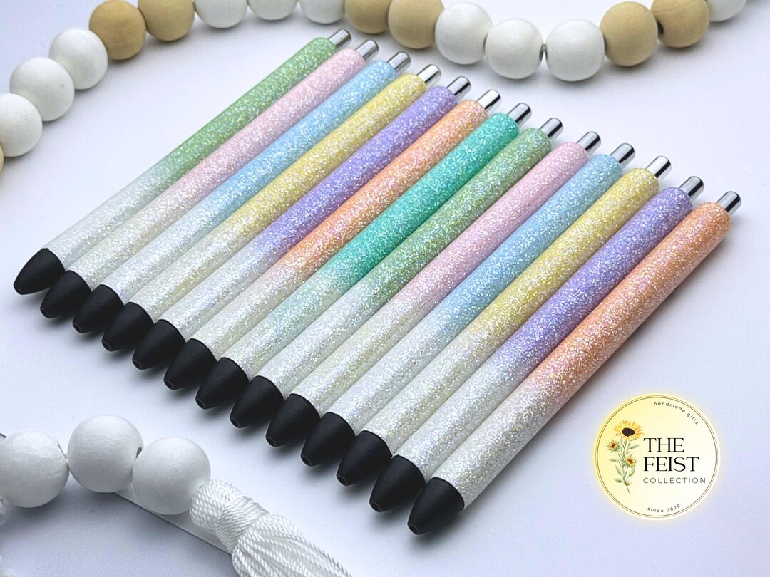 Pastel Ombre Glitter Inkjoy Gel Pen, Black Ink Refillable Pen - Etsy