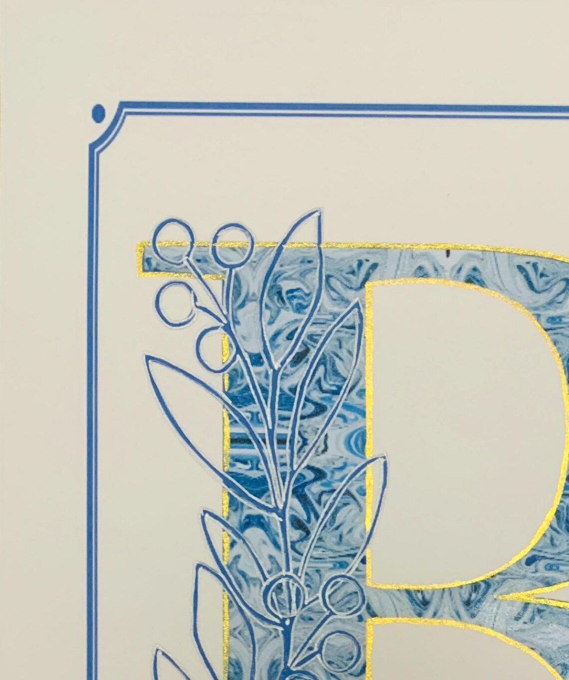 Delft Blue Monogram Letter B - Hand Finished With Gold and Silver ...