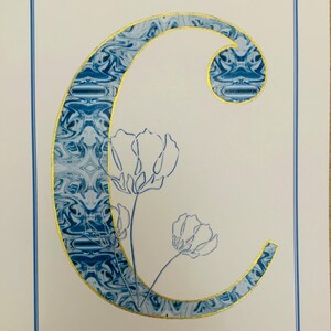 Delft Blue Monogram Letter D - Hand Finished in Gold and Silver ...