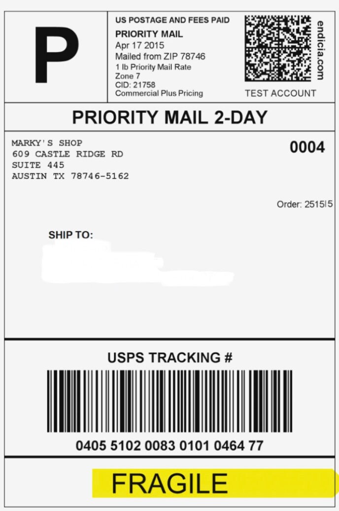 Fake Shipping Label For Gift Box Etsy