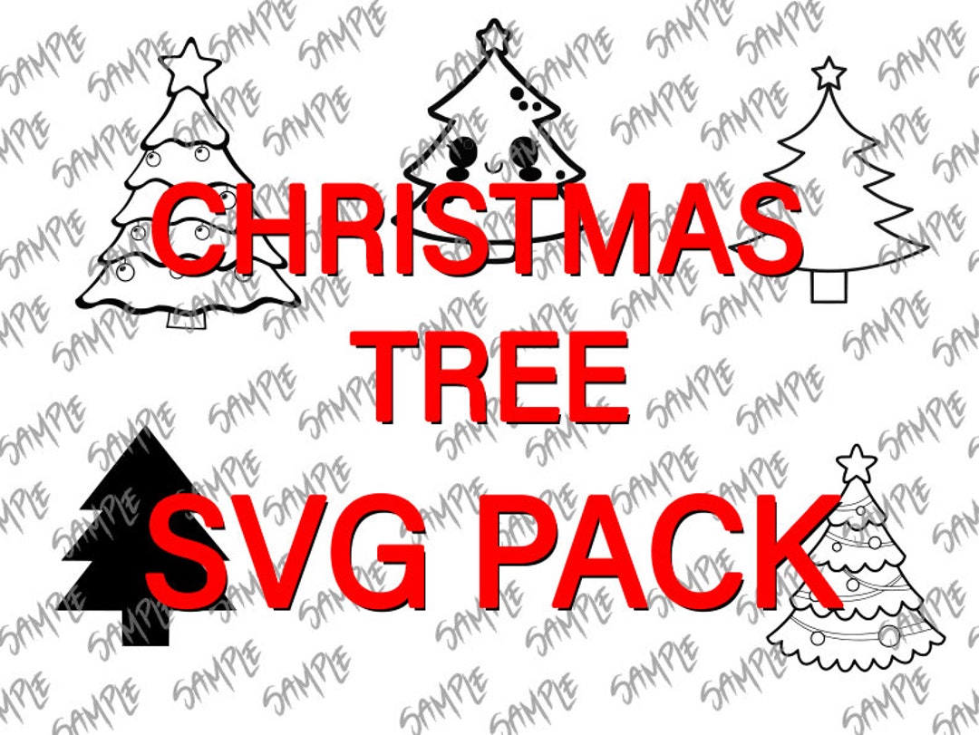 Christmas Tree Shaped SVG Pack Set Decorated, Pine, Balls,kawaii - Etsy