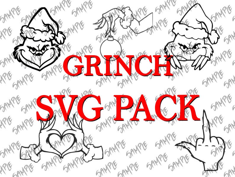 Grinch Shaped SVG Pack Set - Etsy