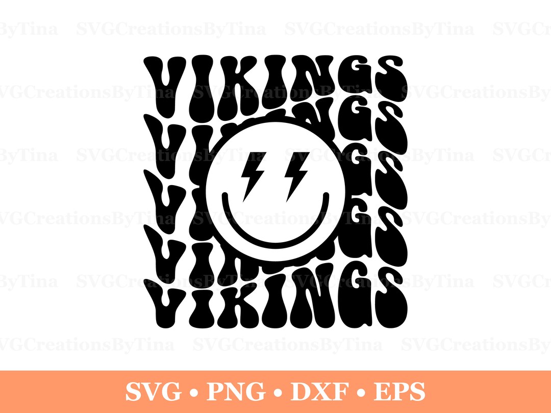 Vikings Retro Wavy Mascot Svg Png Eps Dxf, School Mascot, Team Mascot ...