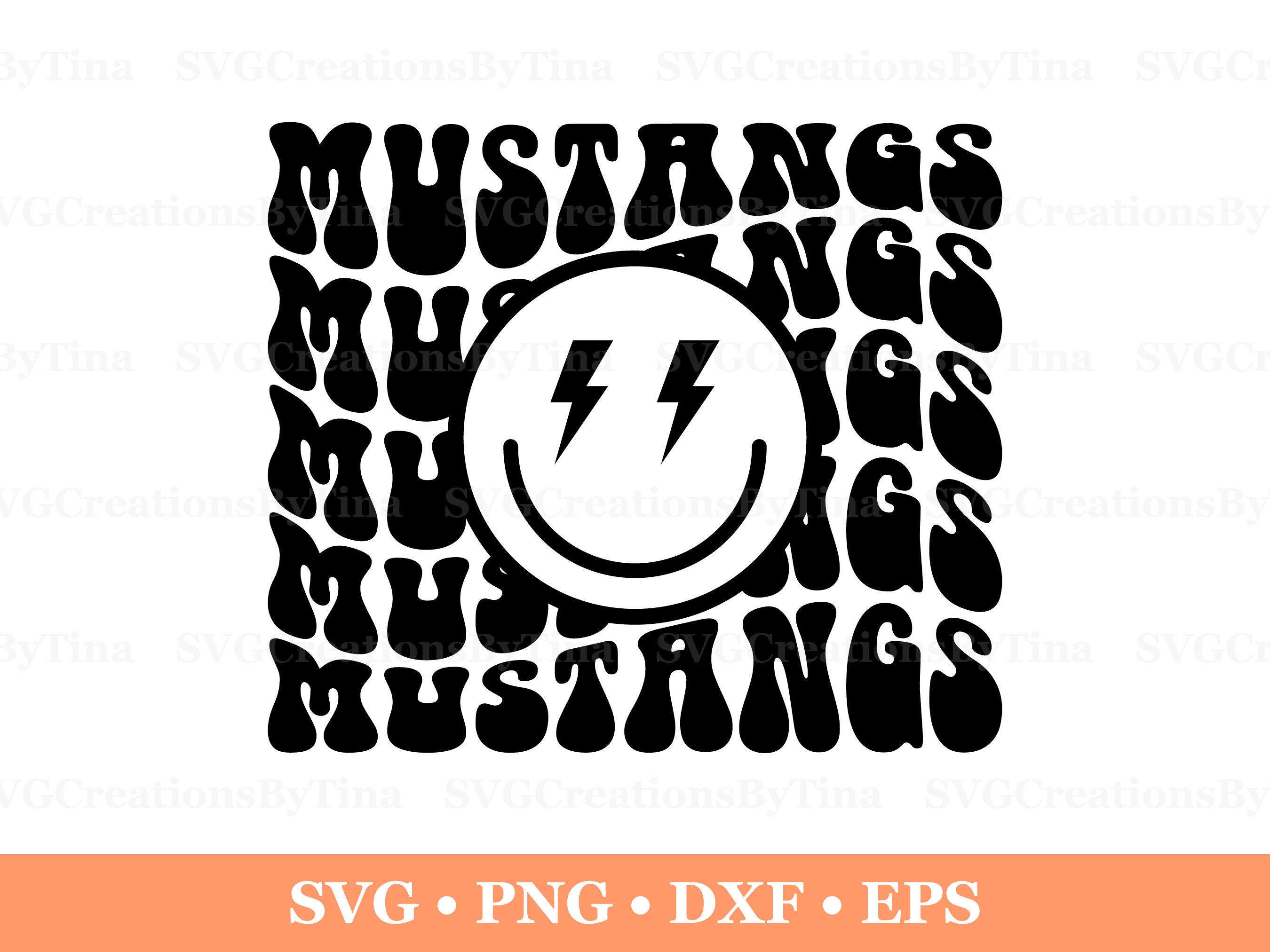 Mustangs Retro Wavy Mascot Svg Png Eps Dxf, School Mascot, Team Mascot ...