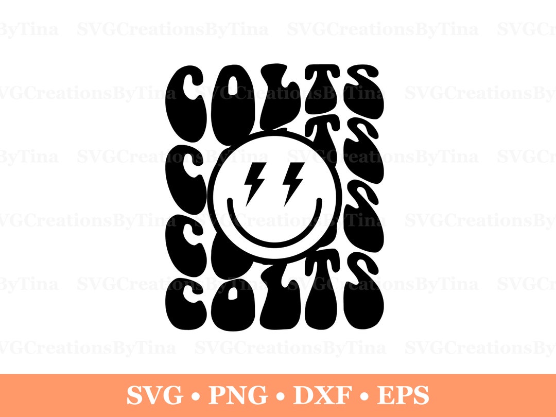 Colts Retro Wavy Mascot Svg Png Eps Dxf, School Mascot, Team Mascot ...
