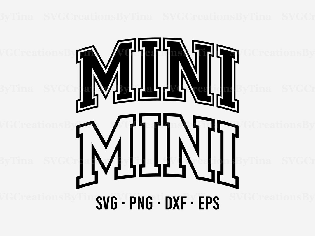 Mini Varsity Svg Png Dxf Eps, Mini Varsity Arched Svg, Varsity Outlined ...