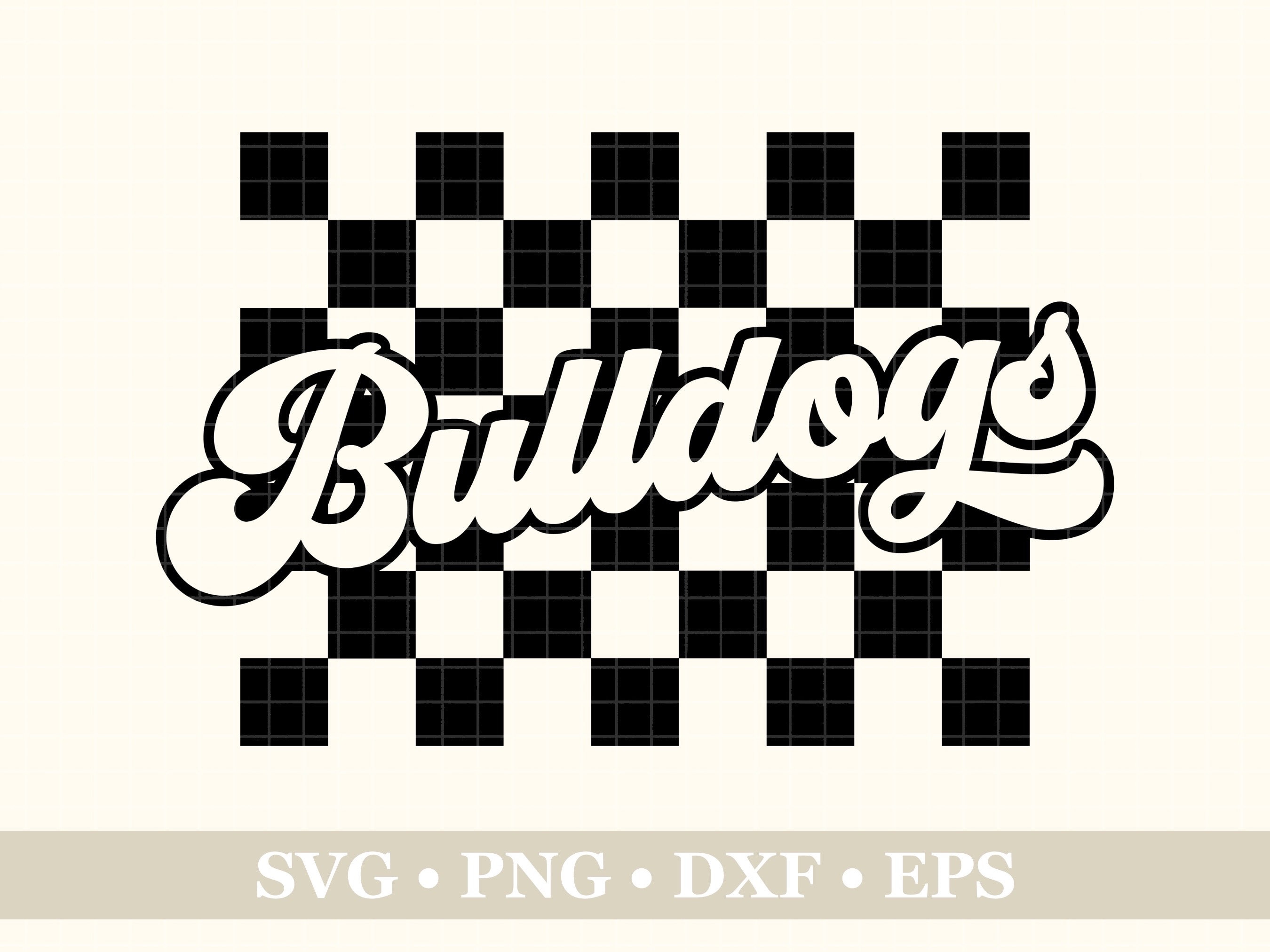Bulldogs Mascot Retro Checkered Svg Png Eps Dxf, School Mascot, Team ...